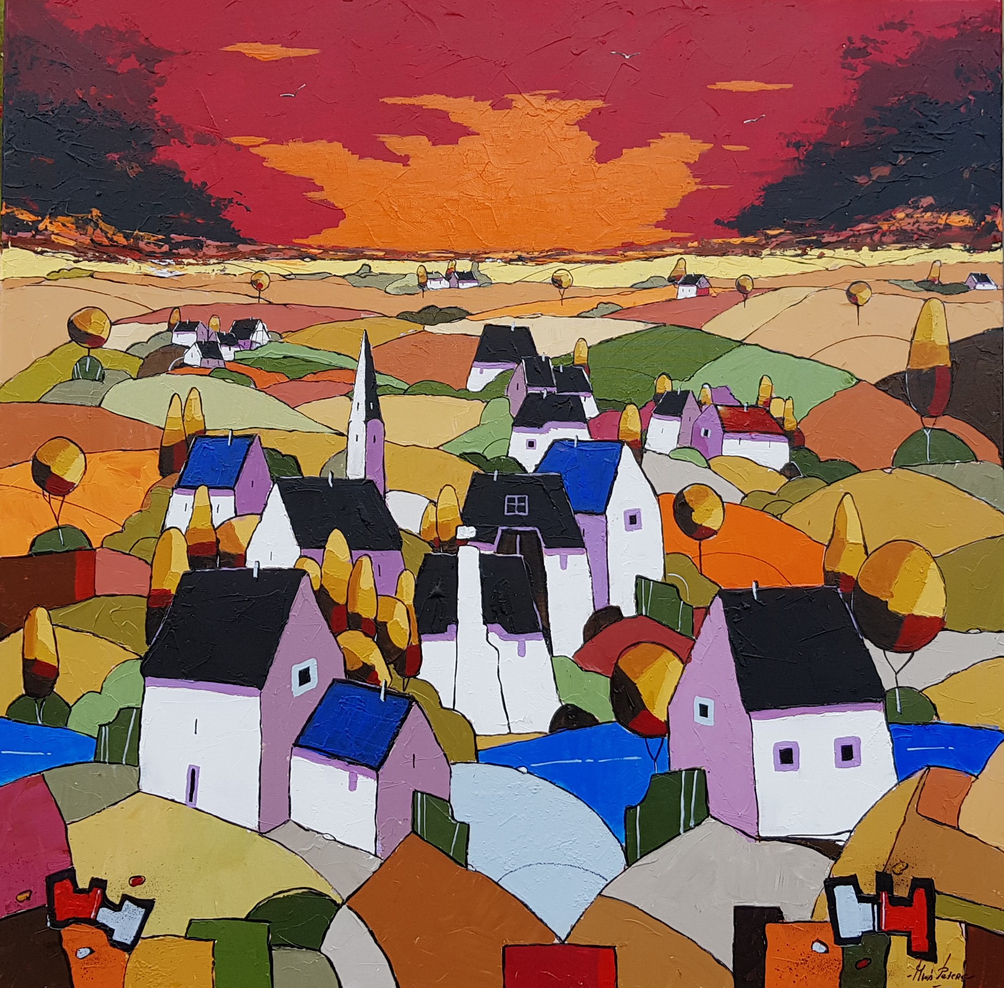 Red inside van Hub Peters